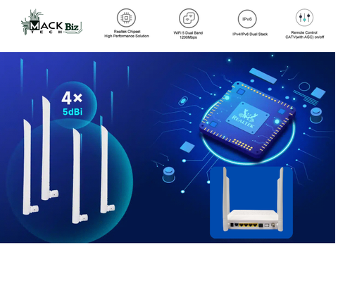 XPON (GPON/EPON) ONU, 4GE PON CATV Dual-Band WIFI – MackTechBiz
