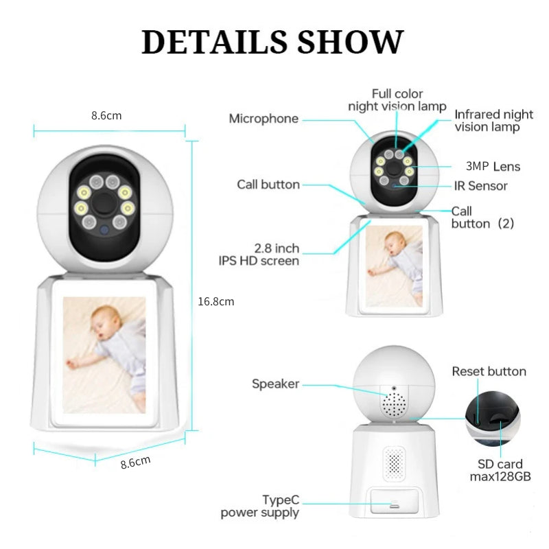 Video Calling Smart WiFi Camera with Bluetooth Remote Calling Two Way ...