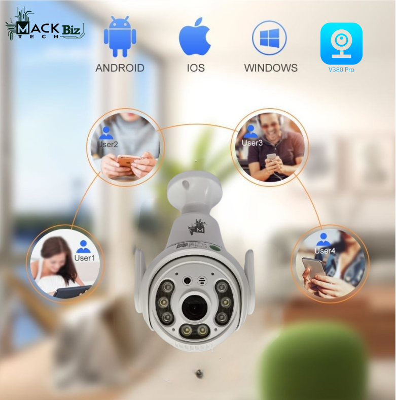 V380 E27 Bulb PTZ WIFI 3MP Security Camera – MackTechBiz