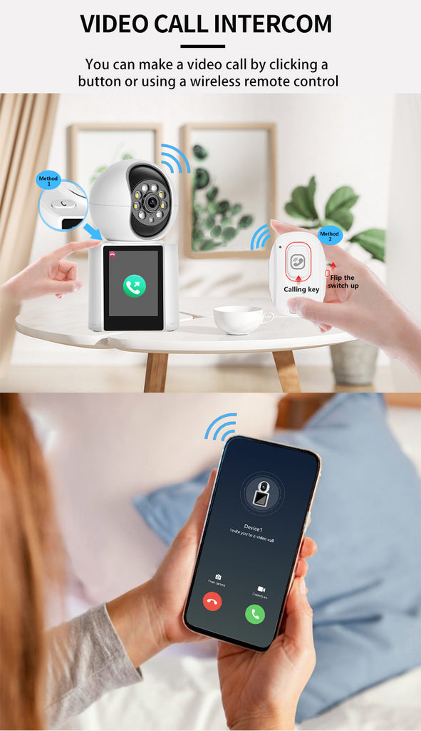 Video Calling Smart WiFi Camera with Bluetooth Remote Calling Two Way ...