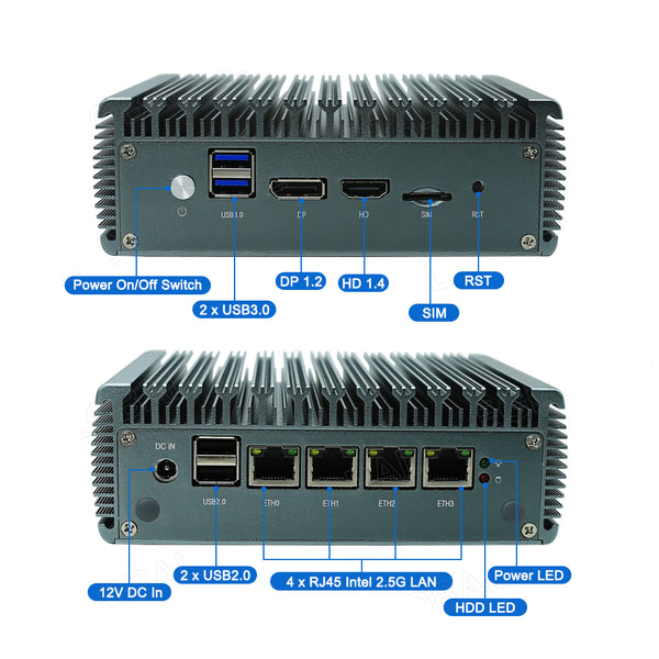 Portable server mini pc J4125 CPU Intel Celeron Processor mini pc linu ...